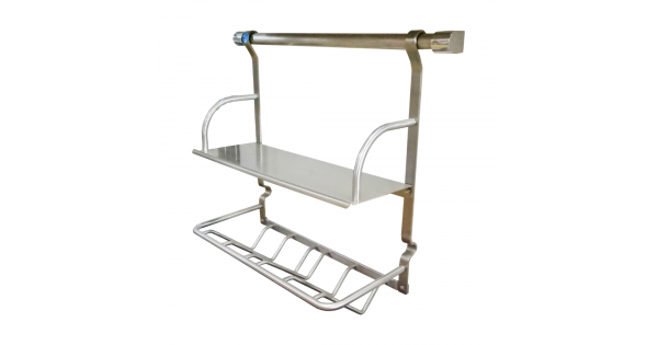 Stainless Steel Bathroom Rack Double Shelf With Bar Holder | Building ...