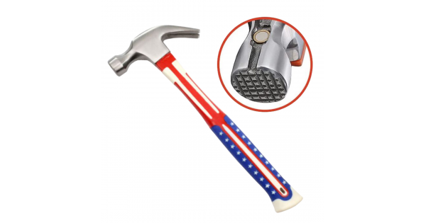 High Carbon Steel Rigid Head Hammer Curved Claw With Fiberglass Handle ...